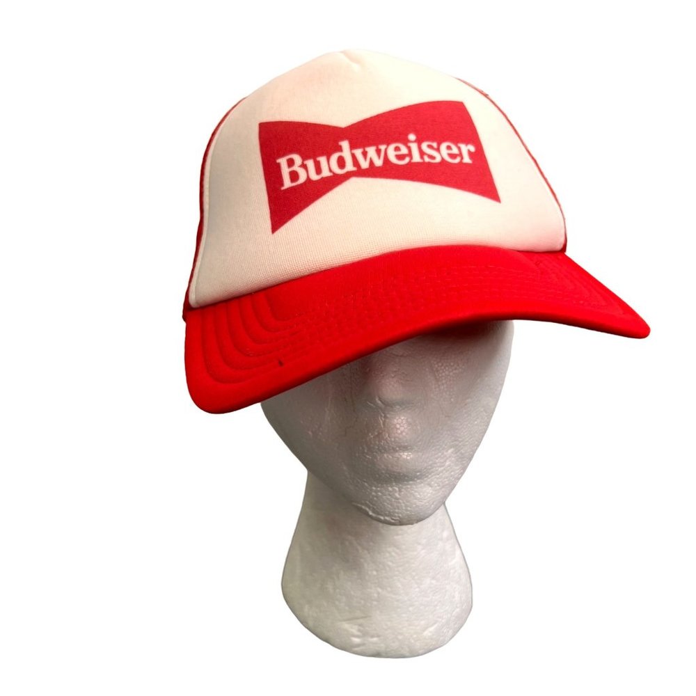 Vintage Budweiser Beer Snapback Mesh Hat Cap Foam Red… - Gem